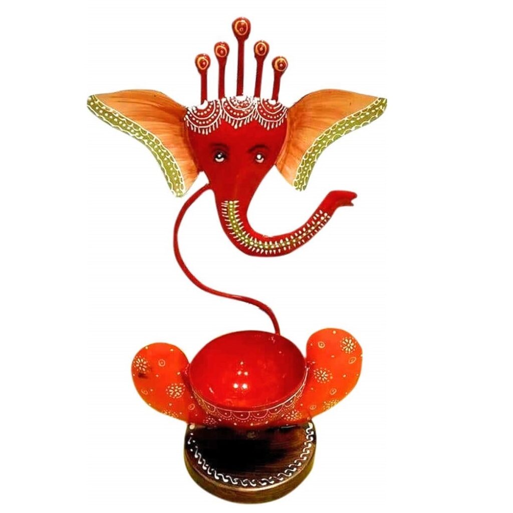 394. Ganesh Laxmi Idol for Diwali Pooja, White Metal, Velvet Box Packed ...
