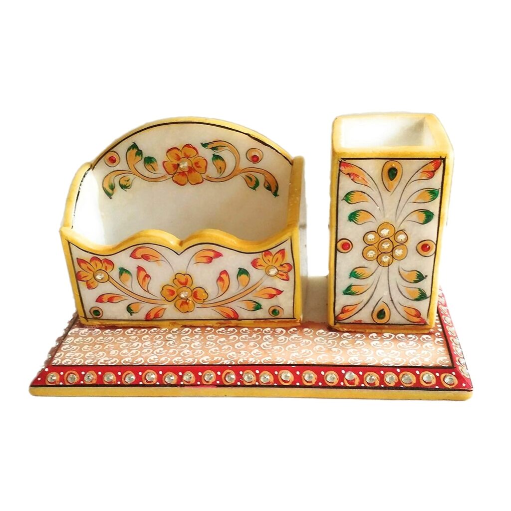074. Marble Office Table Set showpiece – Sankalan Art Gallery